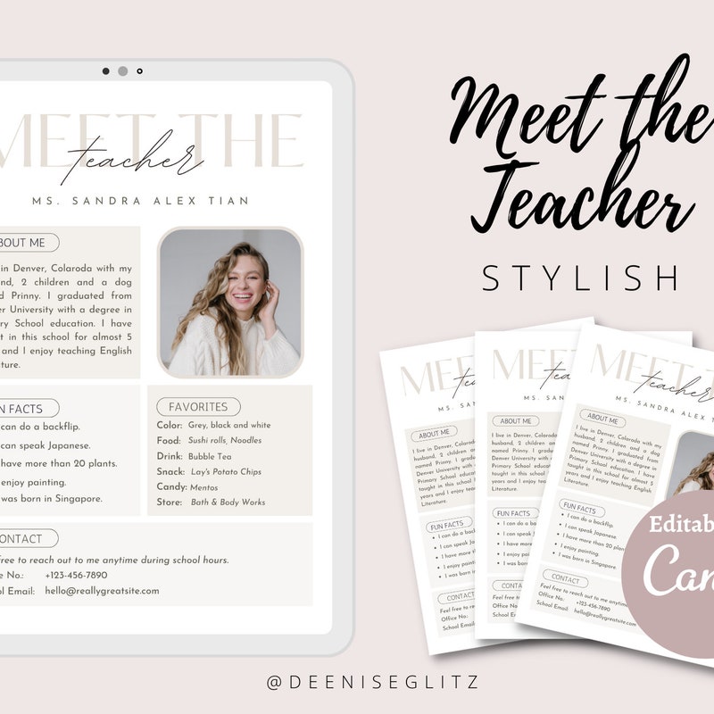 Meet the Teacher Template - Etsy