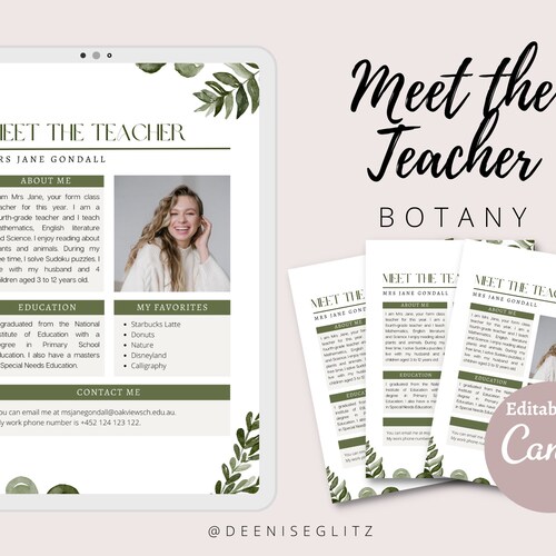 Editable Meet the Teacher Template Pastel Rainbow Back to - Etsy