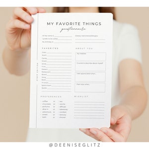 Employee Favorites Questionnaire Template: Printable Staff Survey ...