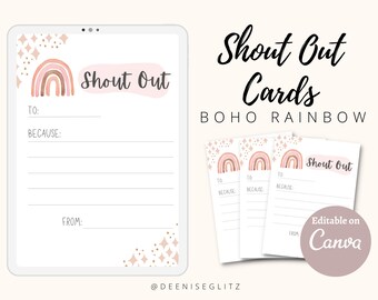 CLASSY Shout Out Cards, for Staff, Co-workers, Employees, Students or ...