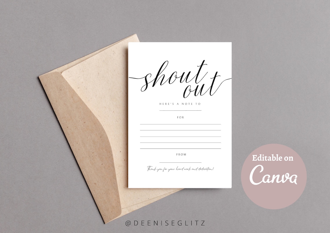 CLASSY Shout Out Cards, for Staff, Co-workers, Employees, Students or ...