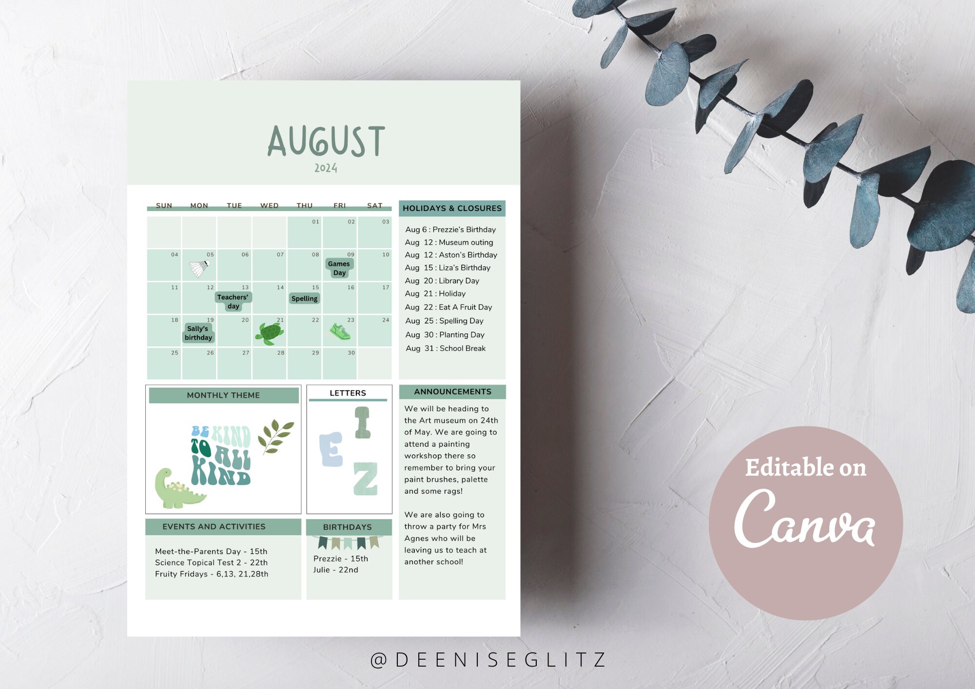 2024 COLOR POP Newsletter Bundle Template, 12 Templates, 12 Months ...