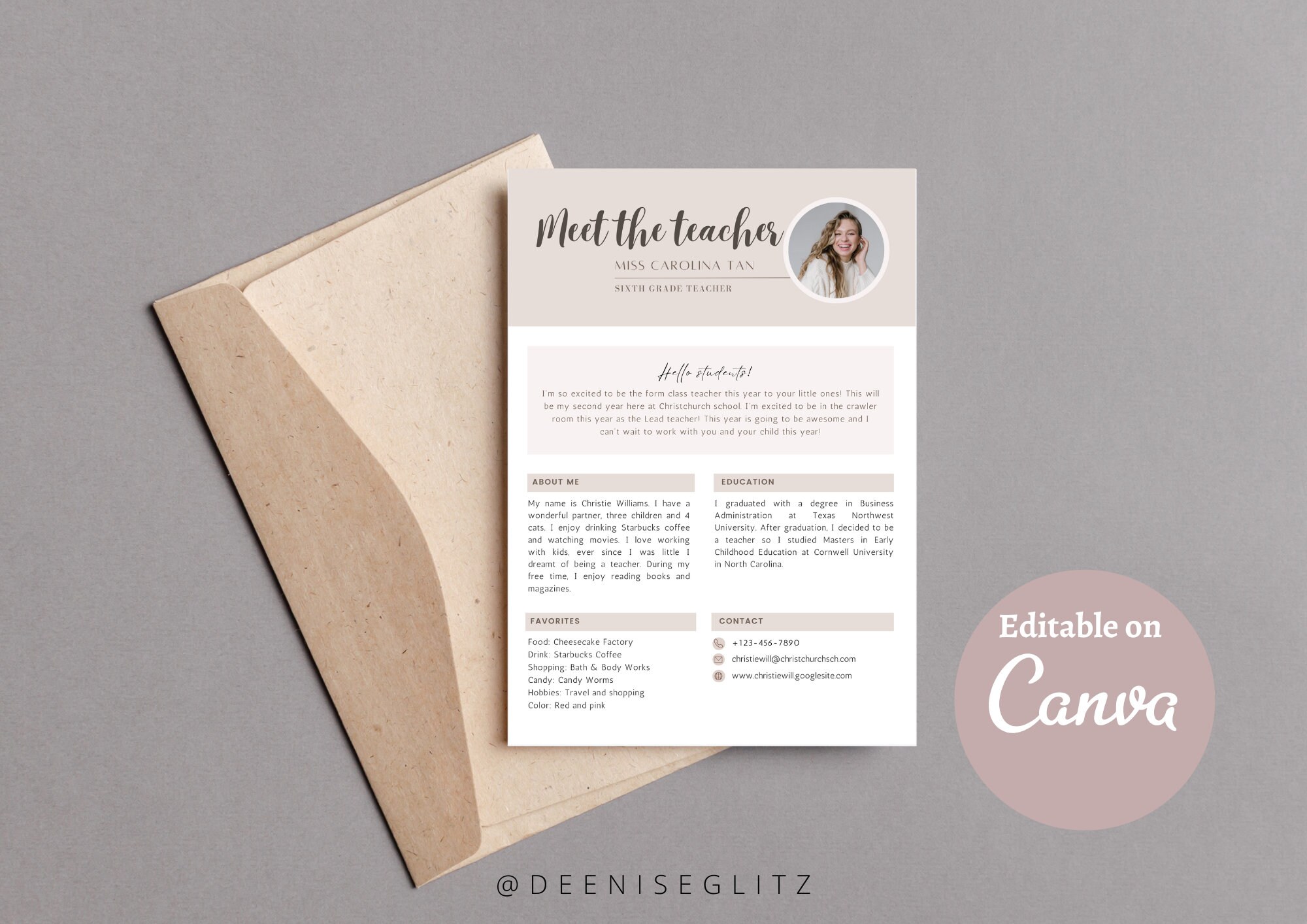 MINIMAL Meet the Teacher Template, Classroom Newsletter, Parents ...