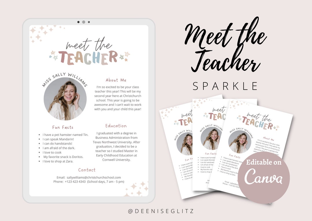 SPARKLE Meet the Teacher, Newsletter Template, Parent Communication ...