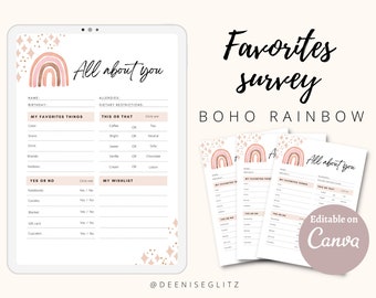 All About Me Employee Editable - Etsy