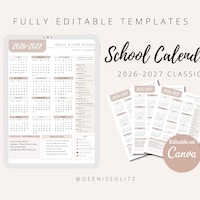 Editable SCHOOL CALENDAR Template, Academic Year 2025 2026 Google ...