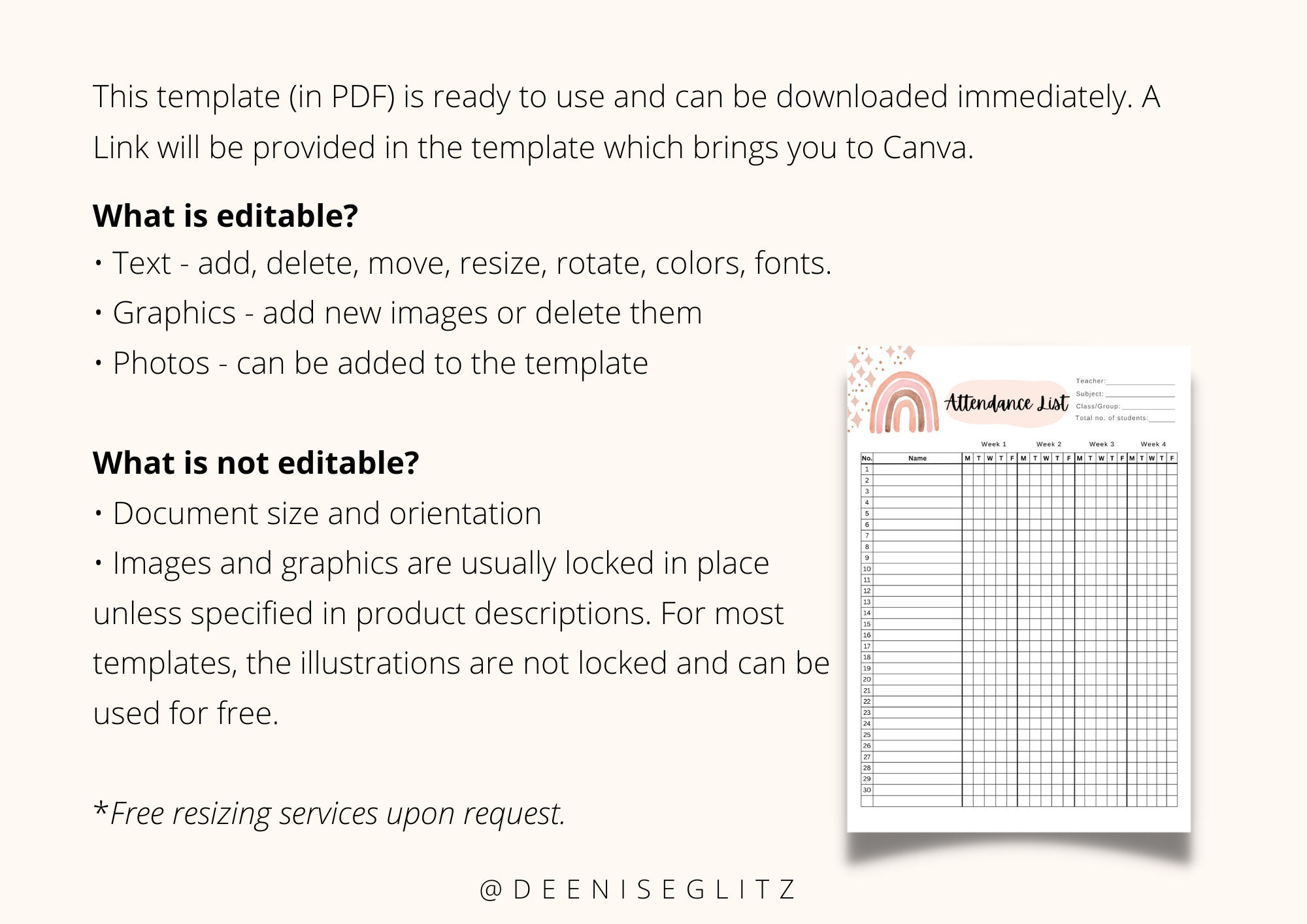 BOHO RAINBOW Attendance Sheet, Attendance Log, Class List, Classroom ...
