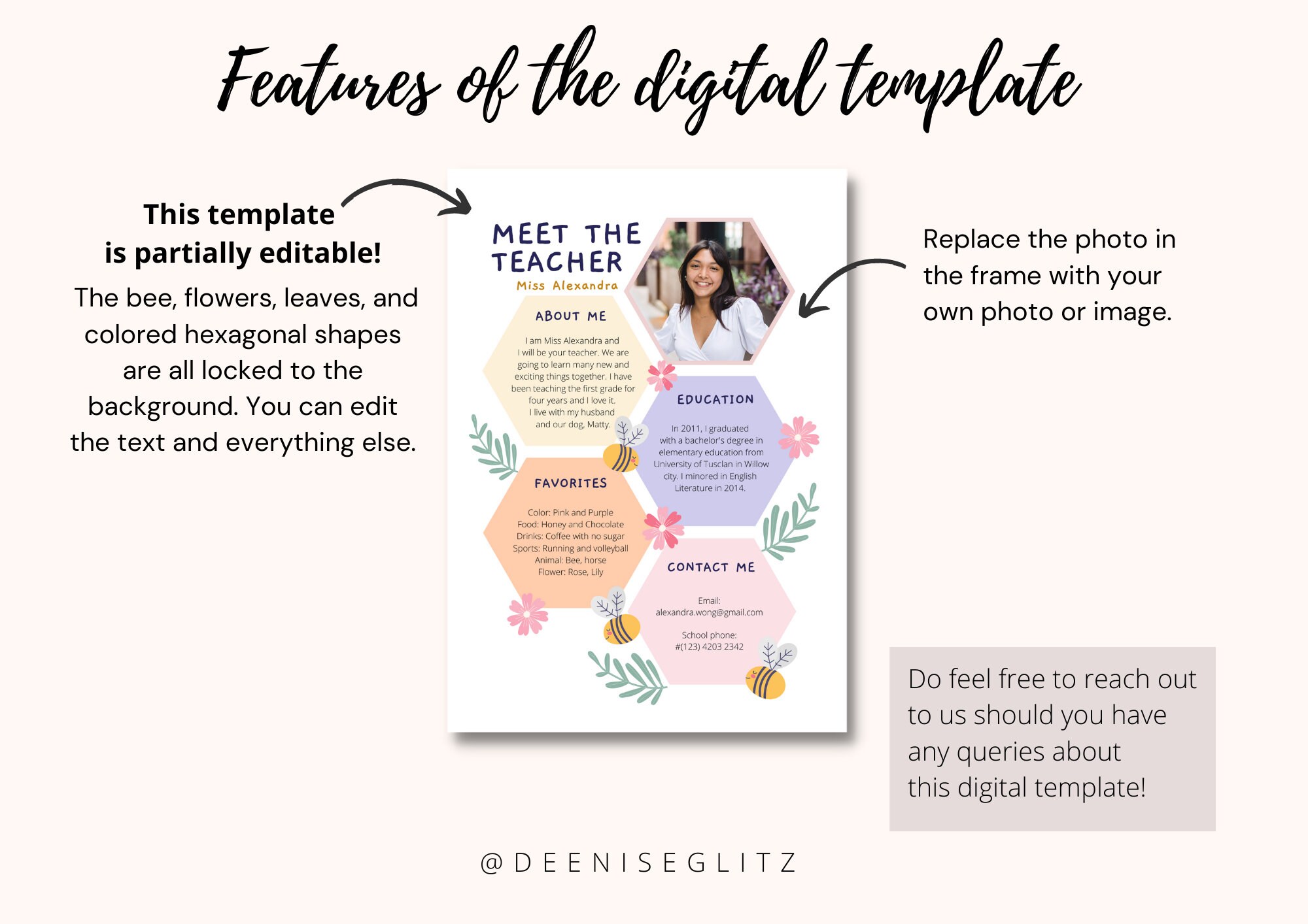 FLORAL BEE Meet the Teacher, Classroom Resources, Teacher Newsletter ...