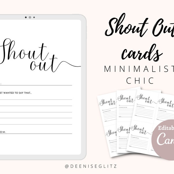 Shout Out Recognition Printables - Etsy