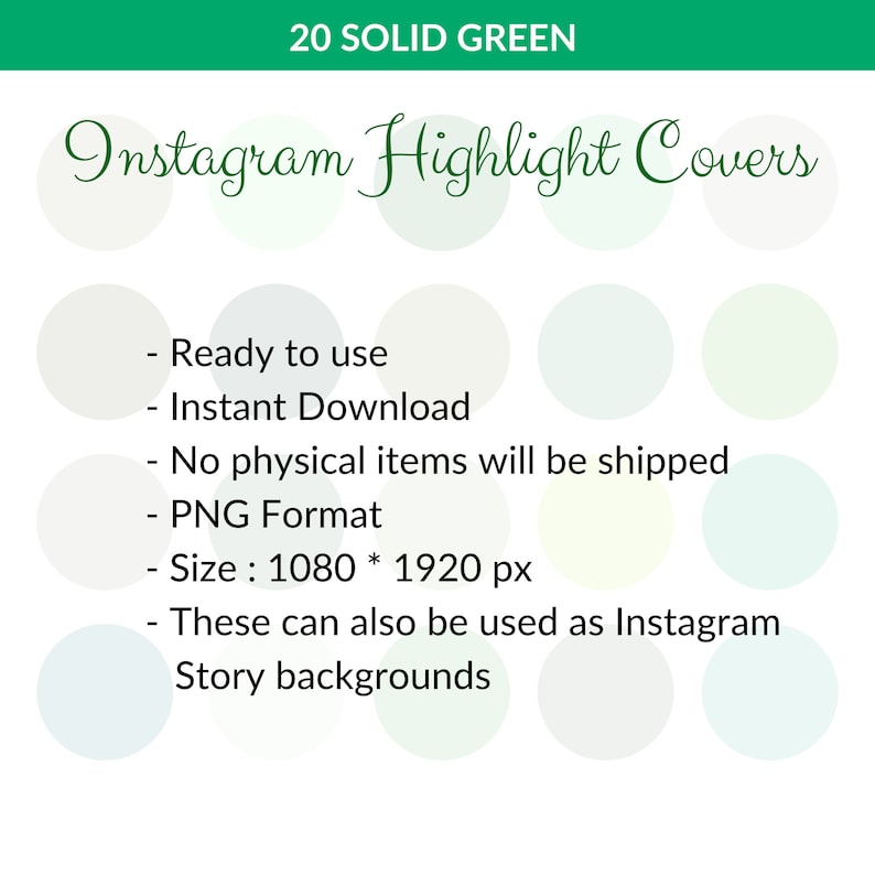Solid Green Instagram Highlight Cover, Insta Story Backgrounds, IG ...
