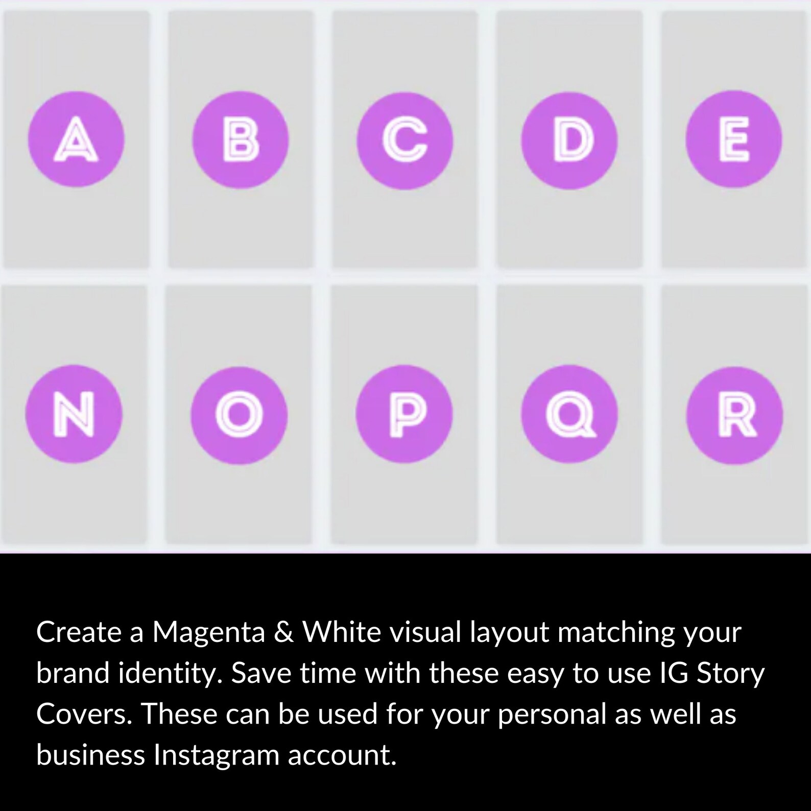 Magenta Alphabet Numbers Instagram Highlight Cover, Capital Letters IG ...