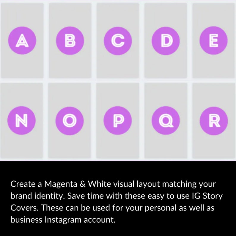 Magenta Alphabet Numbers Instagram Highlight Cover, Capital Letters IG ...