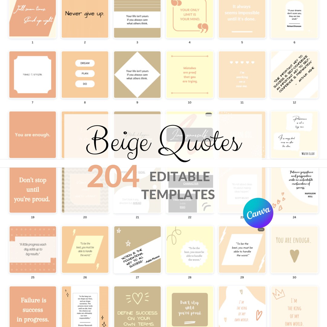 Beige Quotes Editable Template, Instagram Post Template, Instagram ...