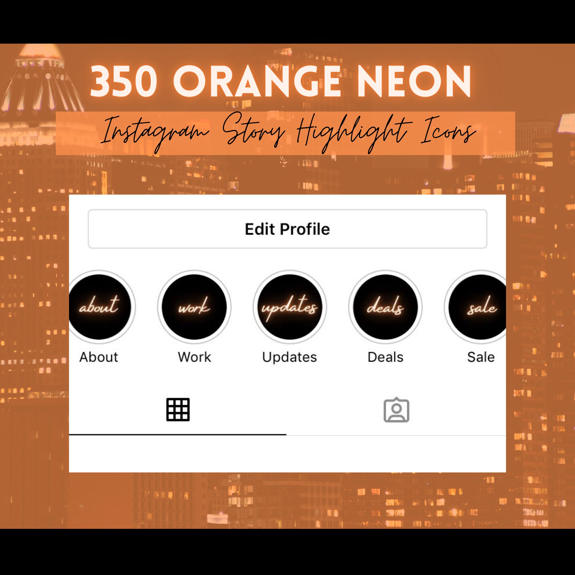 350 Orange Neon Instagram Story Highlight Covers Bright Neon - Etsy