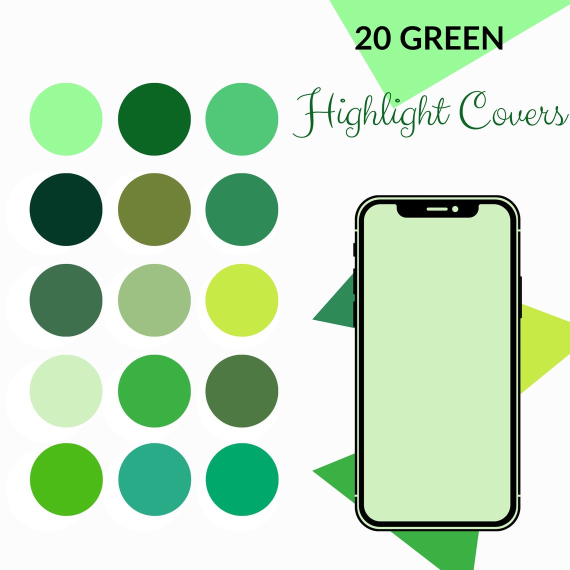 Solid Green Instagram Highlight Cover, Insta Story Backgrounds, IG ...