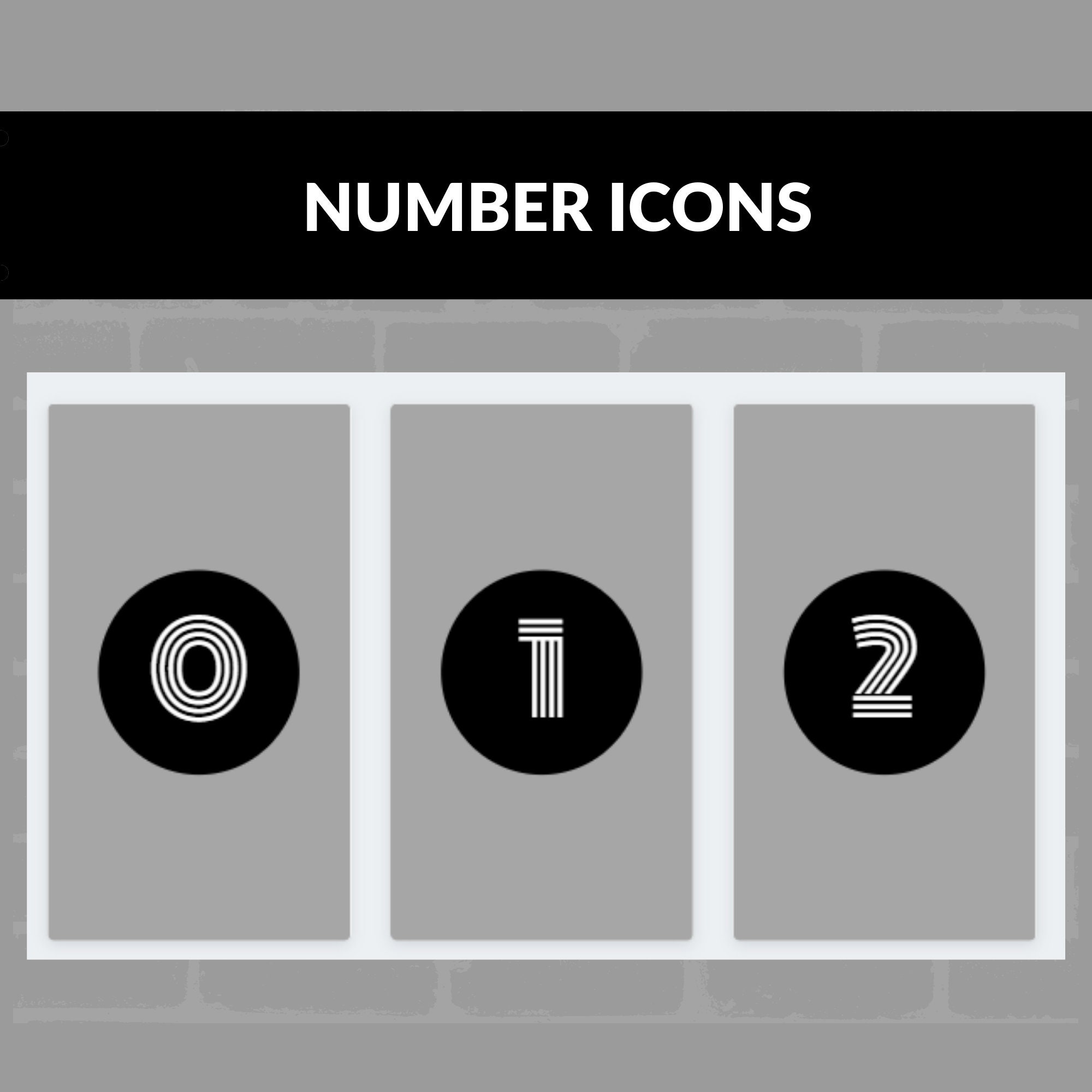 Black and White Capital Letters Numbers Instagram Highlight Cover ...