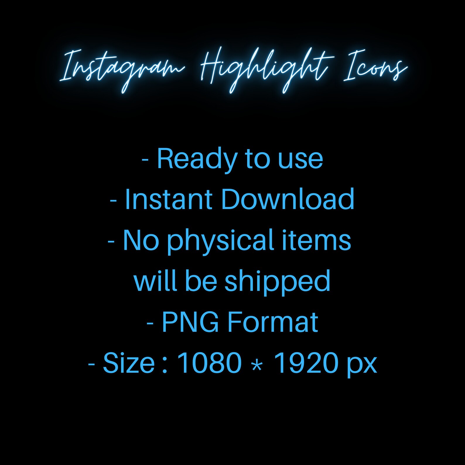 350 Light Blue Neon Instagram Story Highlight Icons Blue and - Etsy