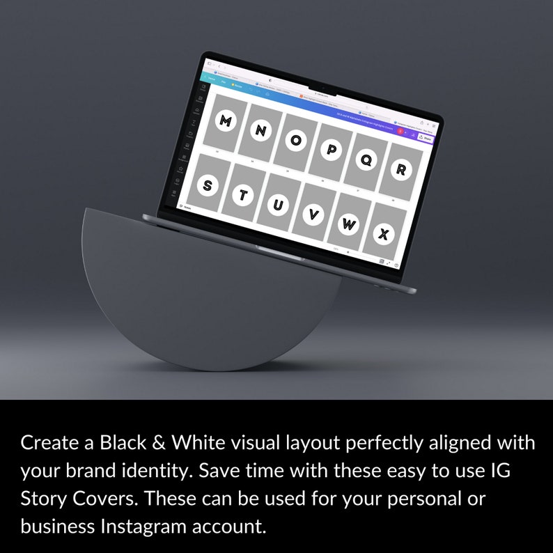 Black and White Alphabet Instagram Highlight Cover, Capital Letters ...