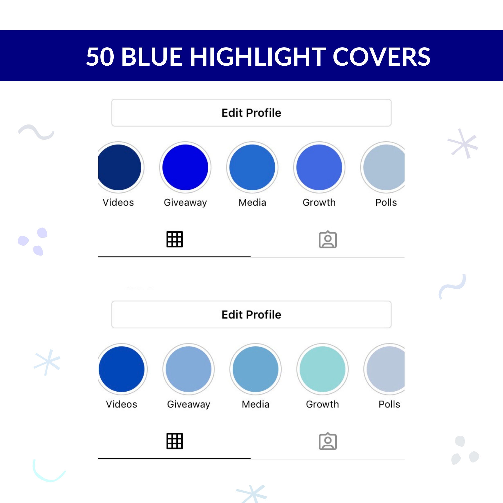 Solid Blue Instagram Highlight Cover, Blue Shades Insta Story Covers ...