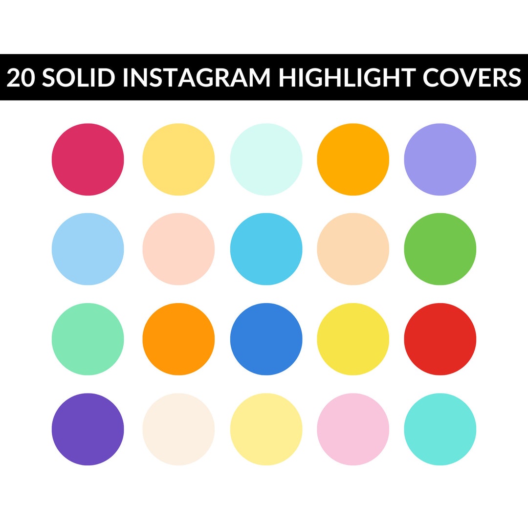 Solid Bright Summer Instagram Highlight Cover, Colorful Insta Blank ...