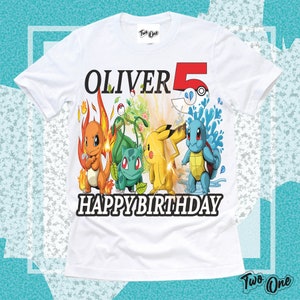 Pokemon Birthday Shirt,custom Pokemon Shirt,t-shirt Pokemon,birthday ...