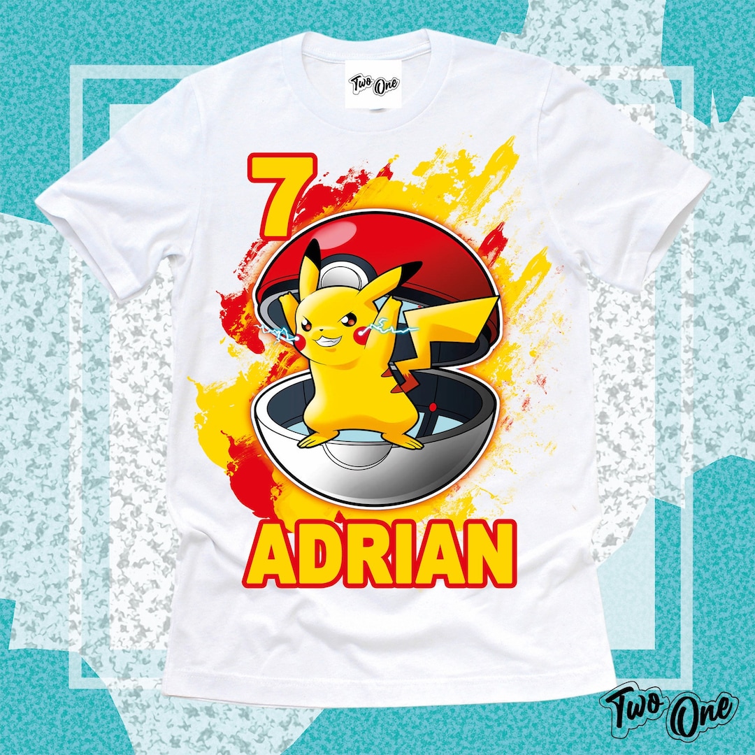 Pokemon Birthday Shirt,custom Pokemon Shirt,t-shirt Pokemon,birthday ...