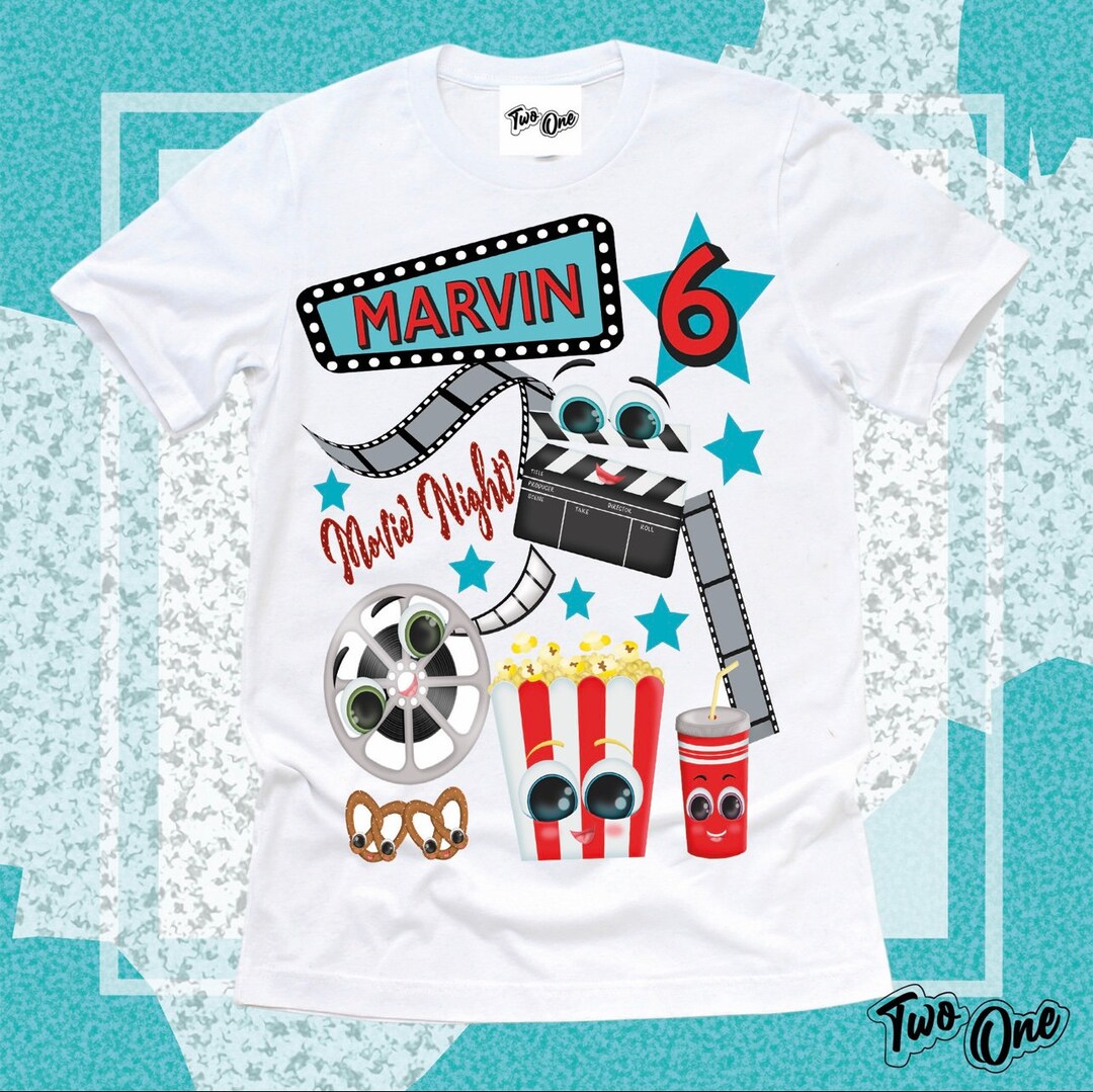 Movie Night Birthday Shirt,inspired Movie Night Personalized Shirt ...