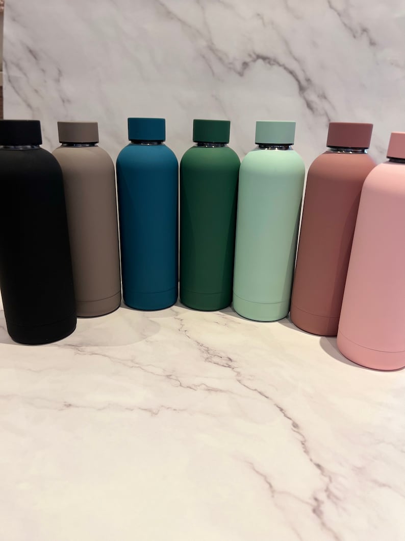 Personalised Matte Stainless Steel Water Bottle/tumbler Cold & Hot ...