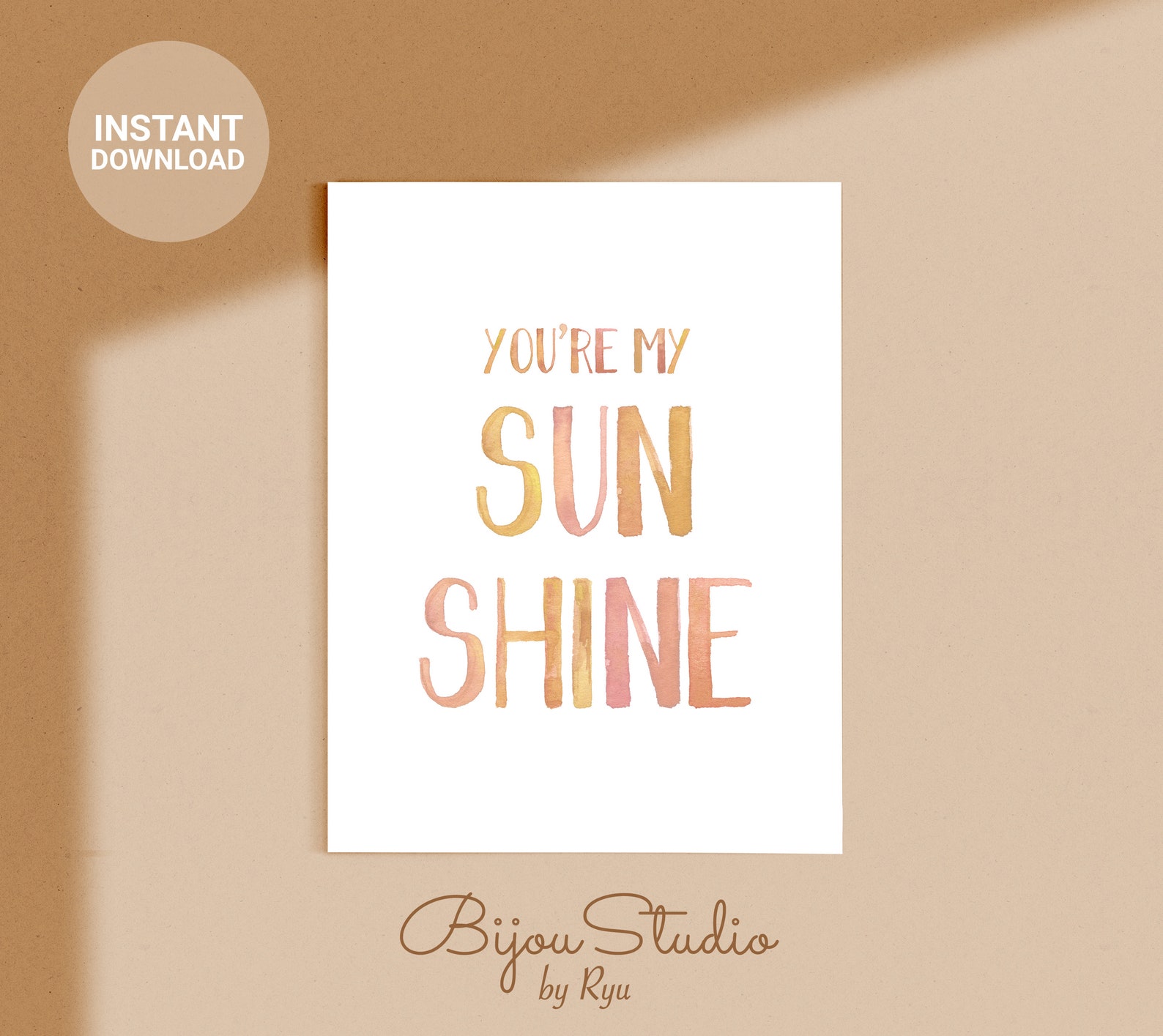 You Are My Sunshine Boho Nursery Printable Wall Art Gender - Etsy