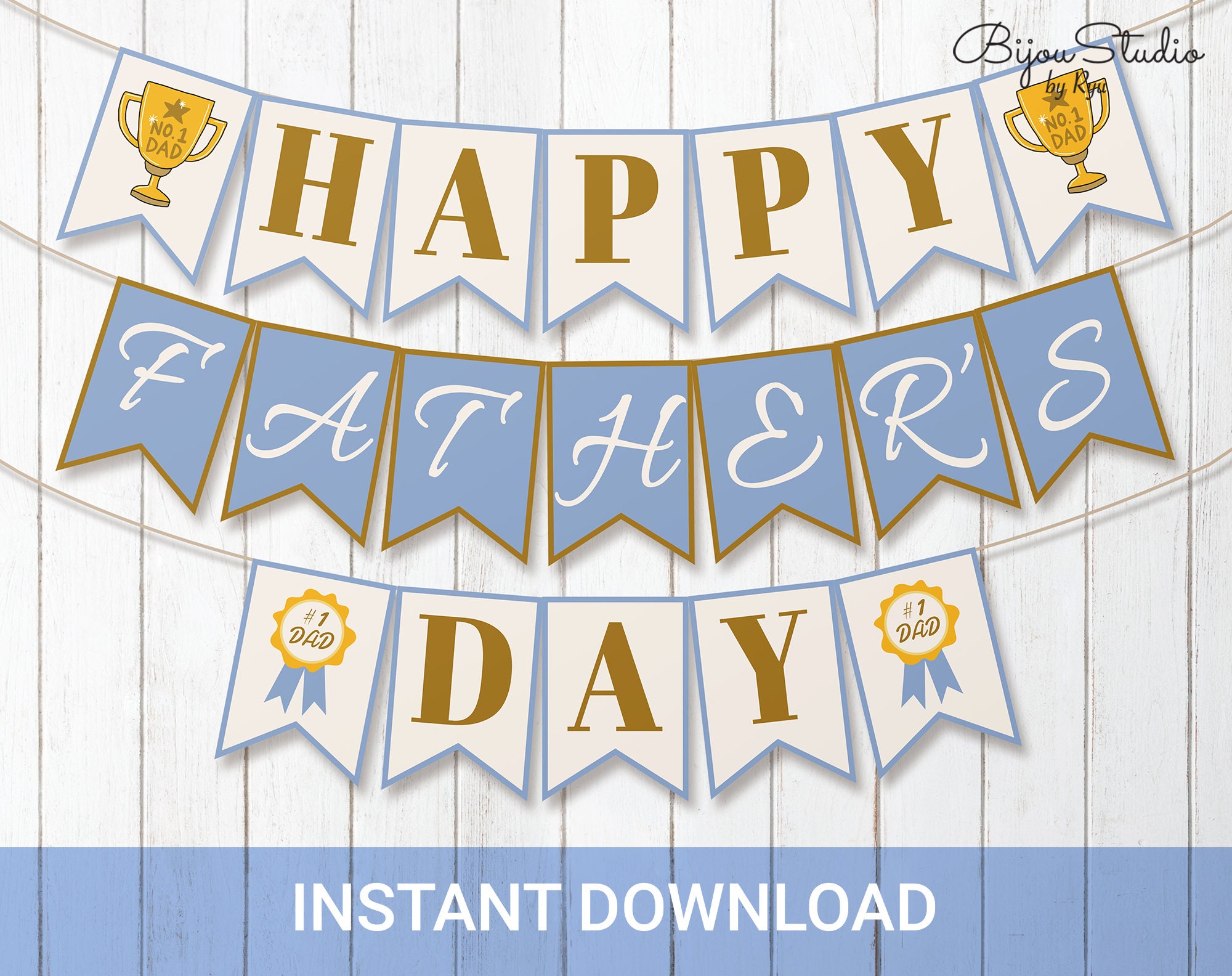 Printable Fathers Day Banner Happy Fathers Day Party DIY - Etsy