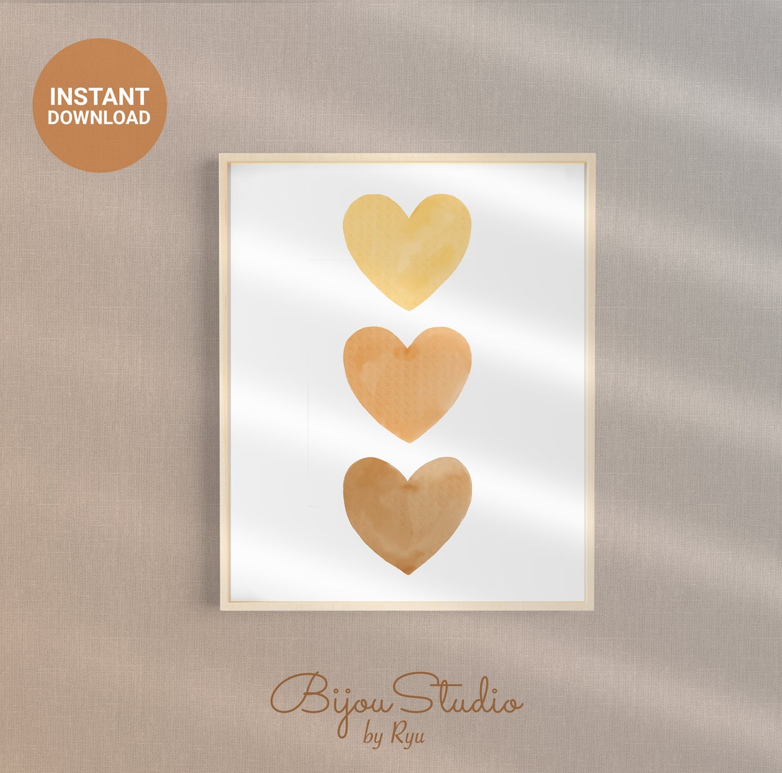 Hearts Boho Nursery Printable Wall Art Gender Neutral Wall | Etsy