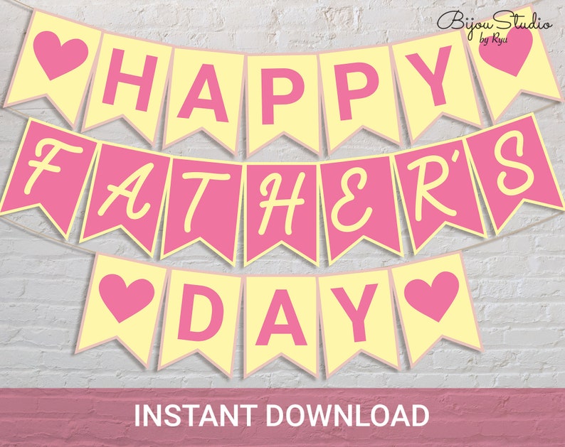 Printable Fathers Day Banner Happy Fathers Day Party Decor - Etsy