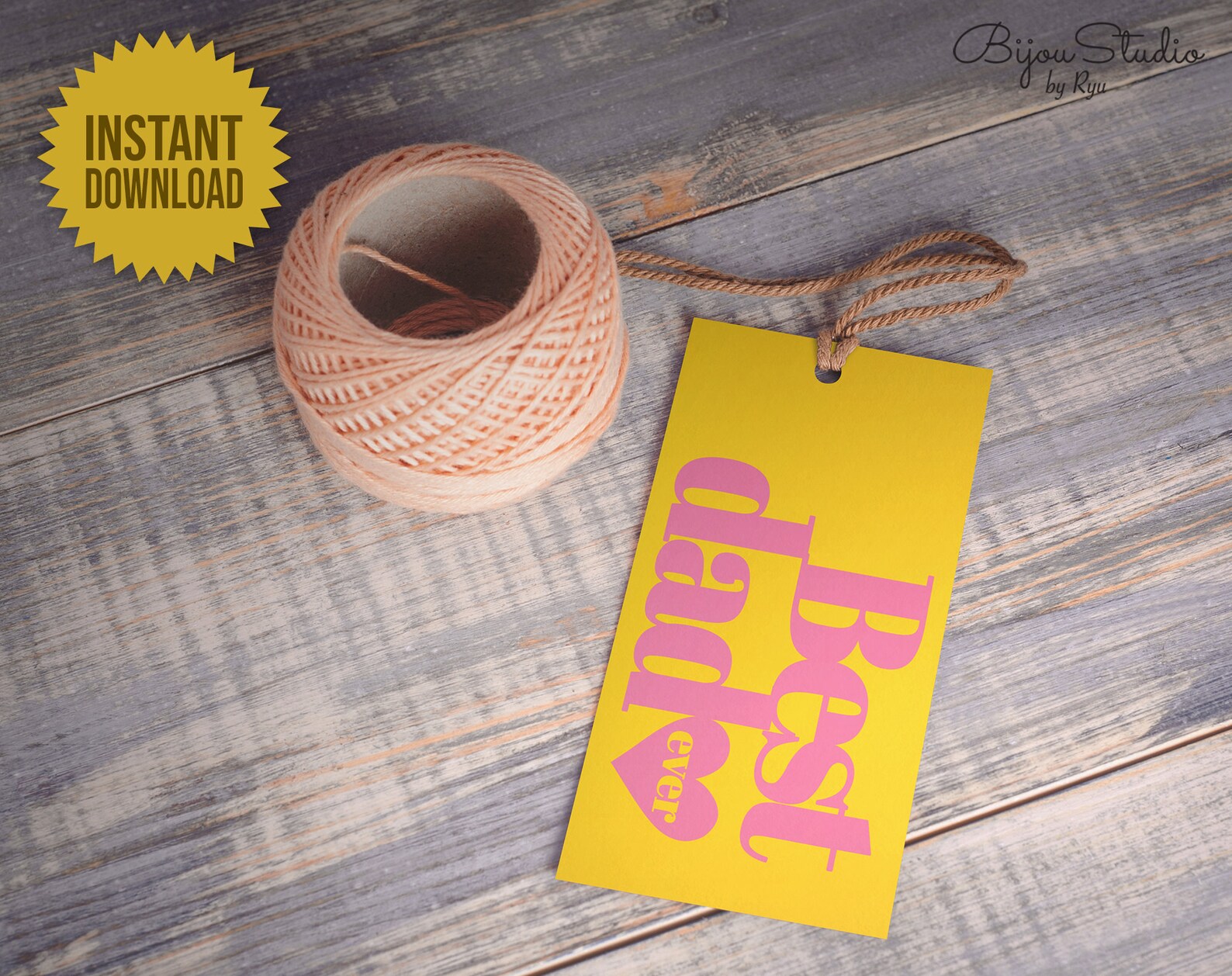 Best Dad Ever Gift Tag, Happy Fathers Day Gift Tag, 2x3.5 Printable ...