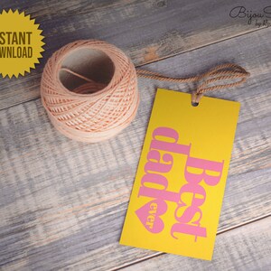 Best Dad Ever Gift Tag, Happy Fathers Day Gift Tag, 2x3.5 Printable ...