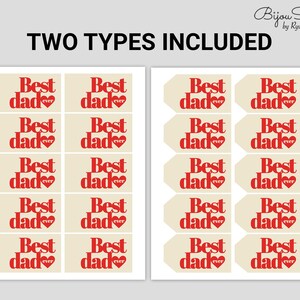 Best Dad Ever Gift Tag, Happy Fathers Day Gift Tag, 2x3.5 Printable ...
