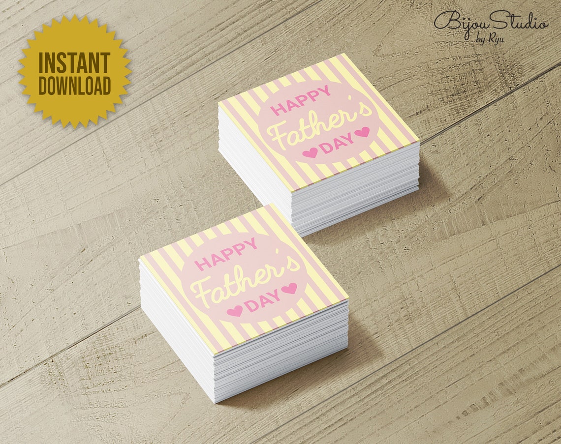 Happy Fathers Day Gift Tag 2x2 Square Printable - Etsy
