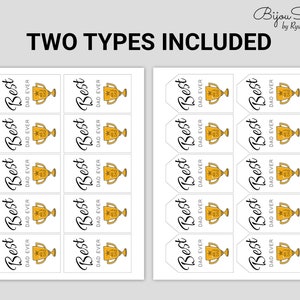 Best Dad Ever Gift Tag, Happy Fathers Day Gift Tag, 2x3.5 Printable ...