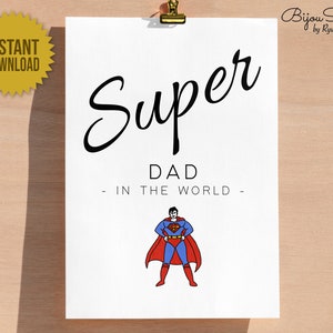 Printable Super Dad Sign Fathers Day Print 8x10 Happy - Etsy