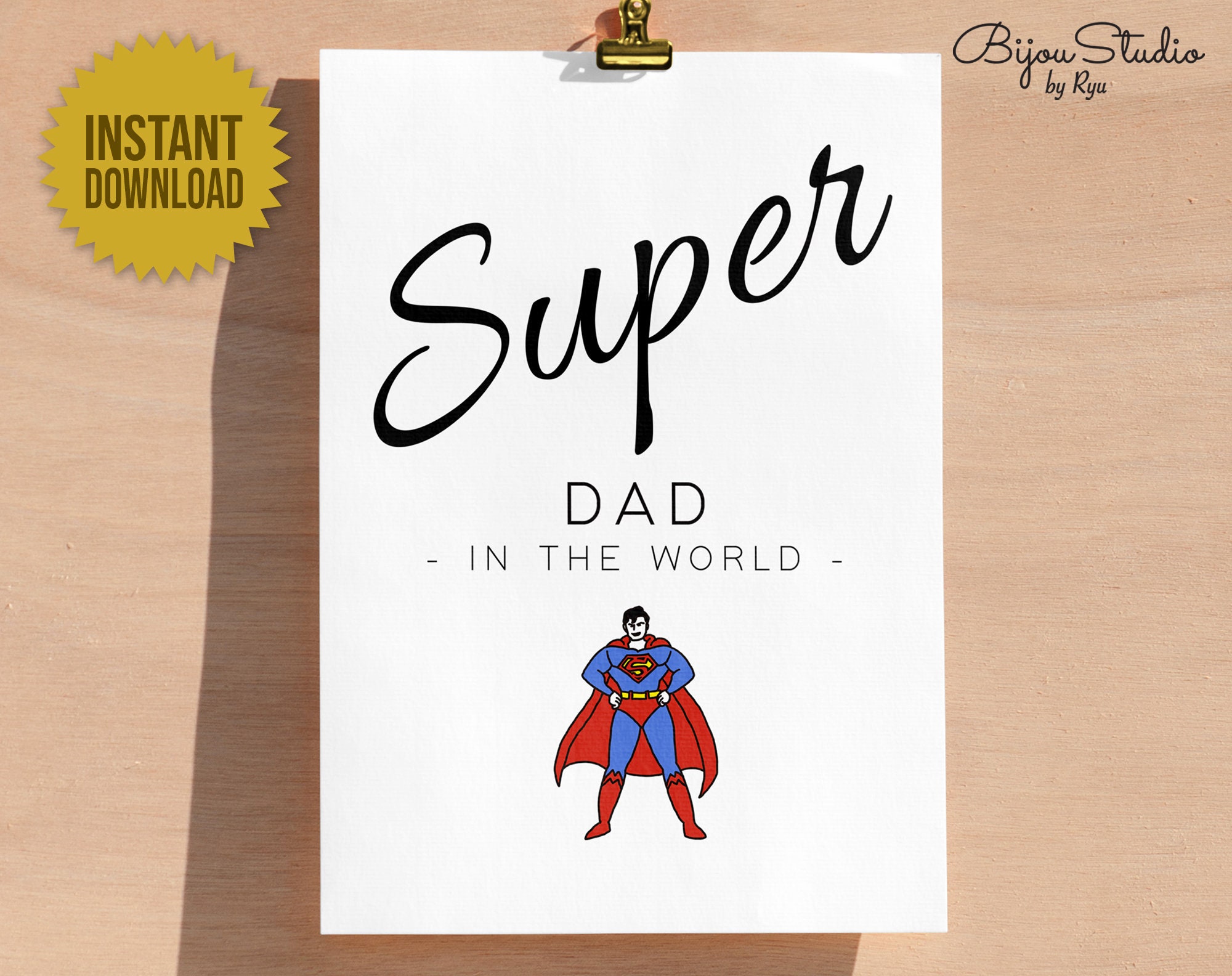 Printable Super Dad Sign Fathers Day Print 8x10 Happy - Etsy