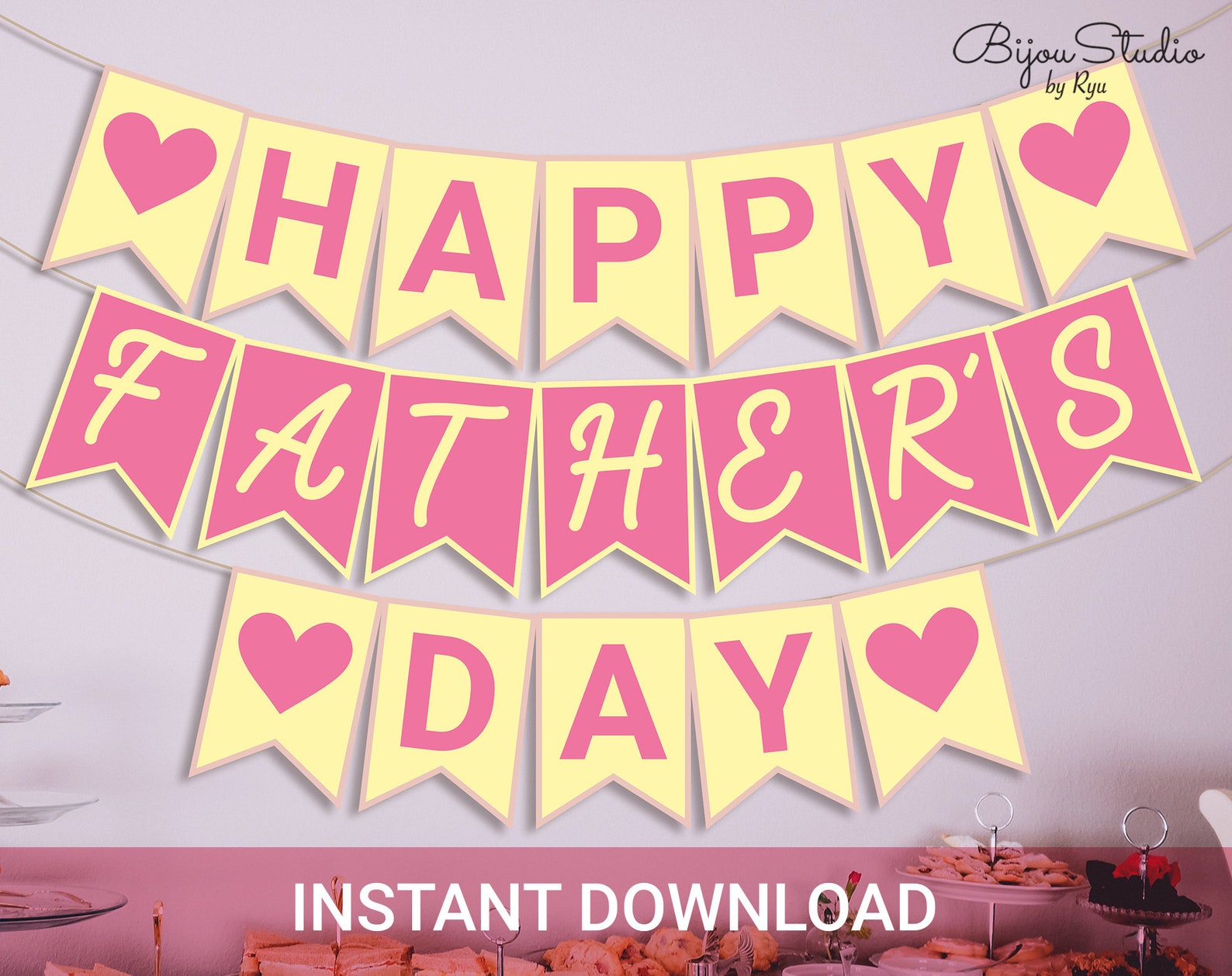 Printable Fathers Day Banner Happy Fathers Day Party Decor - Etsy