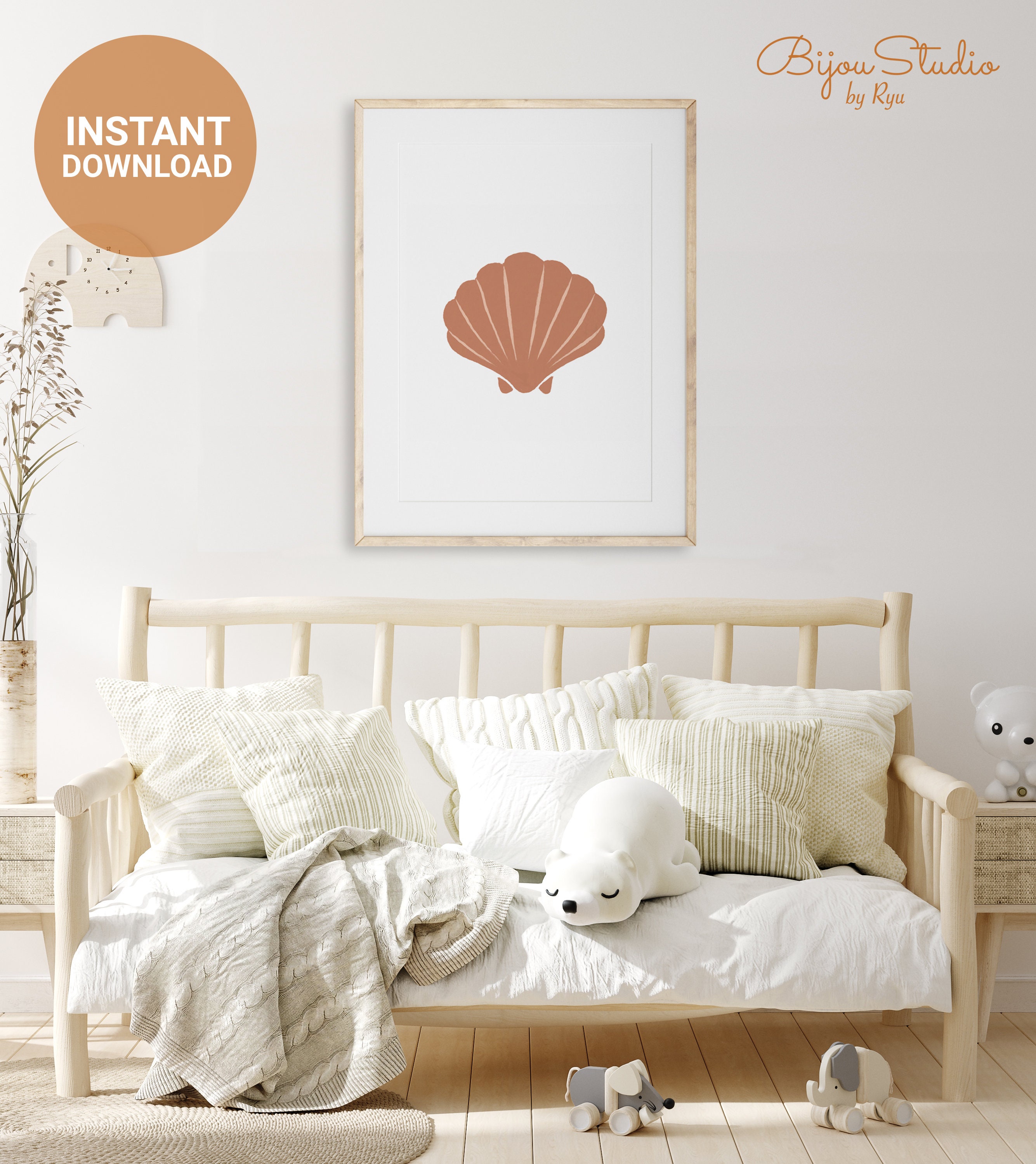 Sea Shellfish Boho Beach Nursery Printable Wall Art Gender - Etsy