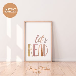 Let's Read Boho Nursery Quotes Printable Wall Art Gender - Etsy