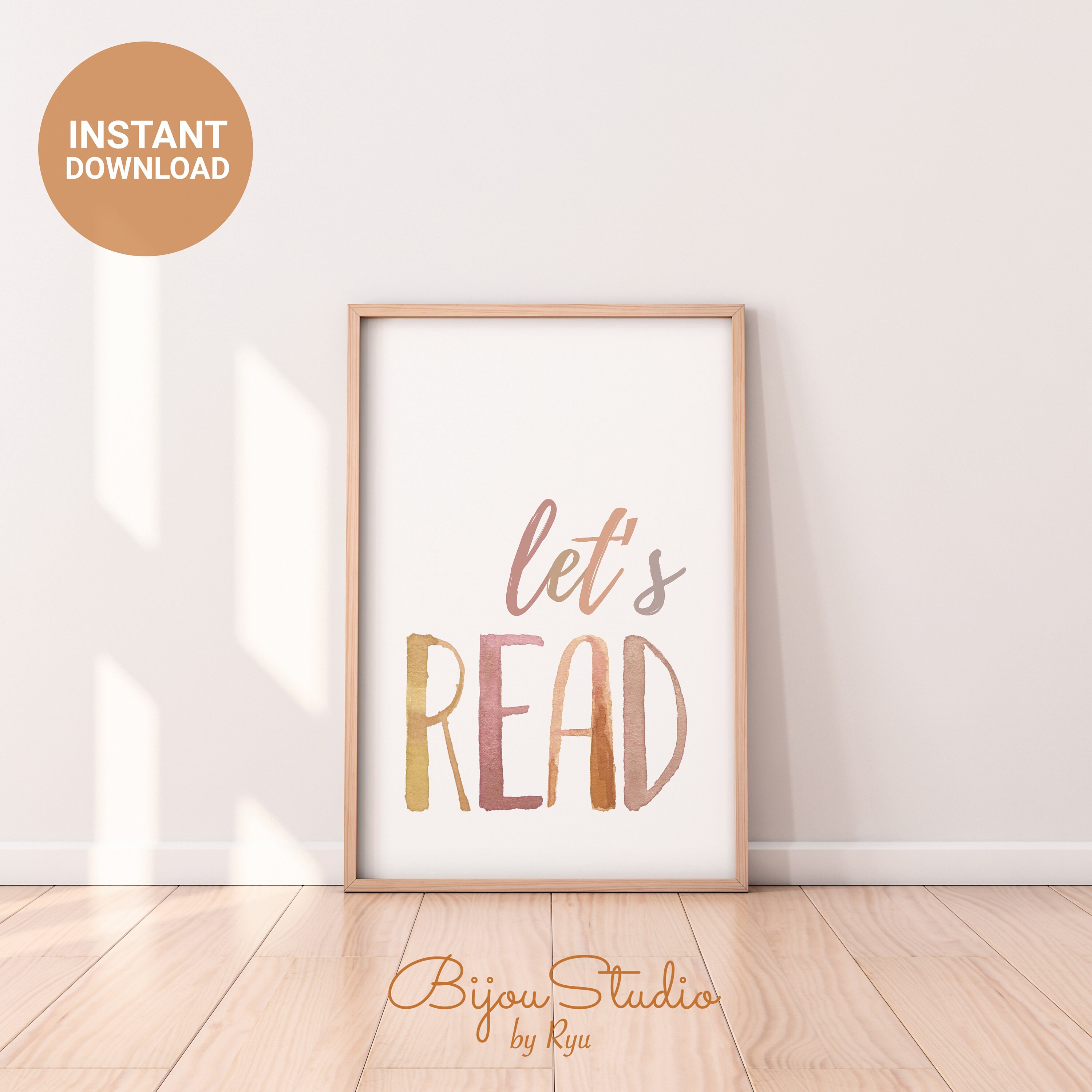 Let's Read Boho Nursery Quotes Printable Wall Art Gender - Etsy