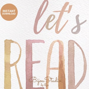 Let's Read Boho Nursery Quotes Printable Wall Art Gender - Etsy