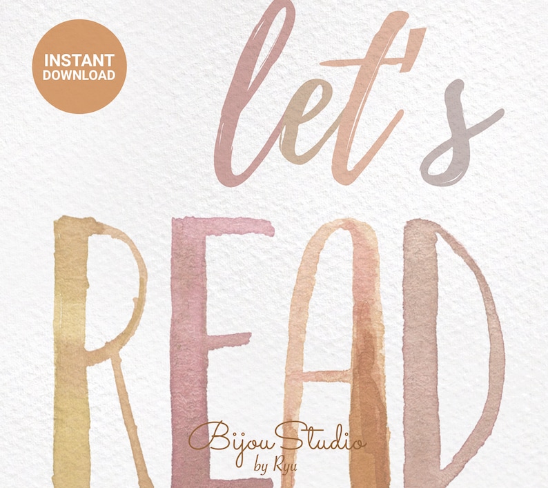 Let's Read Boho Nursery Quotes Printable Wall Art Gender - Etsy