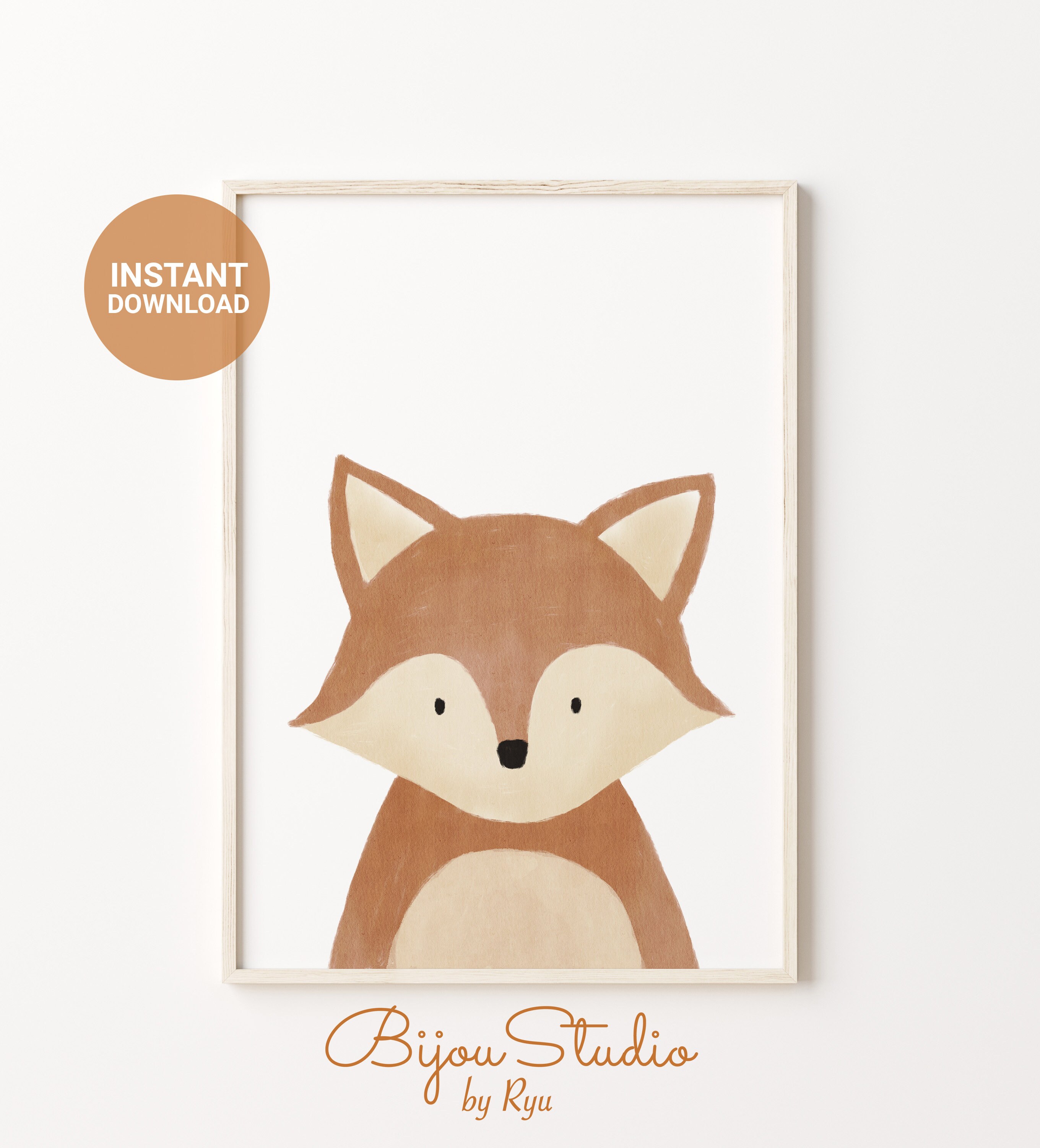 Fox Boho Animal, Safari Nursery Printable Wall Art, Woodland Gender ...
