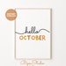 Set of 2 Hello October Boho Printable Wall Art Neutral Fall - Etsy