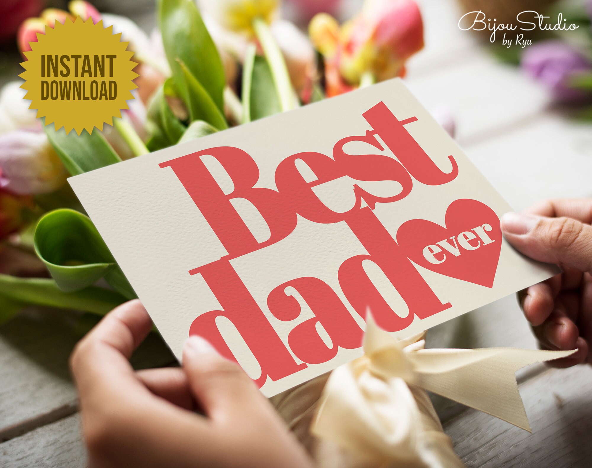 Best Dad Ever, Happy Fathers Day Downloadable Card, Card for Dad ...