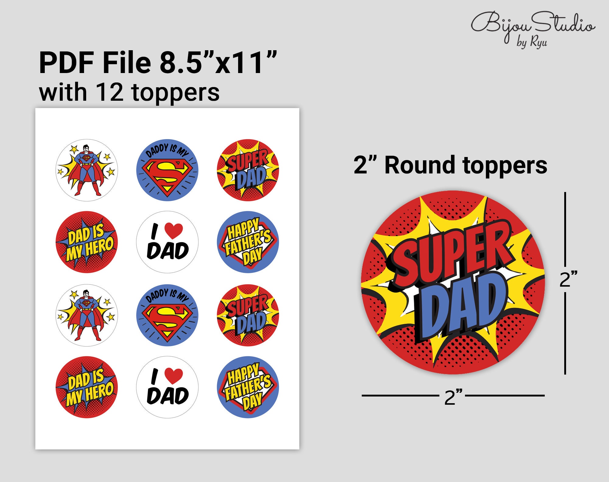 Printable Super Dad Cake Topper Happy Fathers Day Topper - Etsy Canada