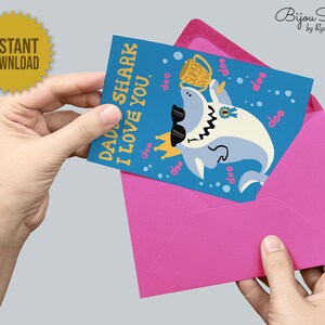 Printable Daddy Shark Card, First 1st Fathers Day Card, Baby Shark Card ...